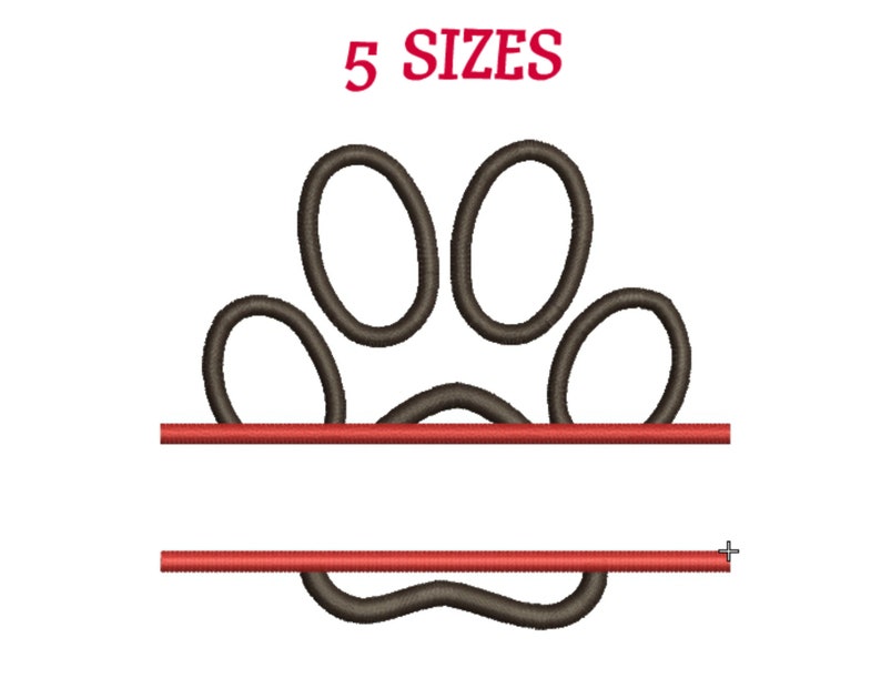 Split Paw Print Embroidery Design Dog Paw Print Machine - Etsy