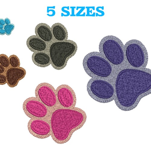 Split Paw Print Embroidery Design Dog Paw Print Machine - Etsy
