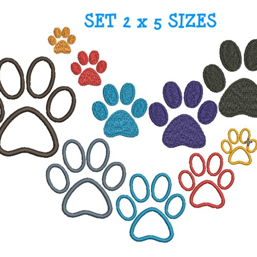 Mini Paw Print Machine Embroidery Design. 5 Sizes. Instant - Etsy