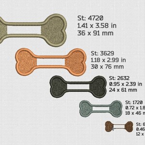 SET Bone Embroidery Design Dog Bones Machine Embroidery Designs Bone ...