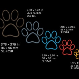 Embroidery Design Paw Print Machine Embroidery Dog Paw Design ...