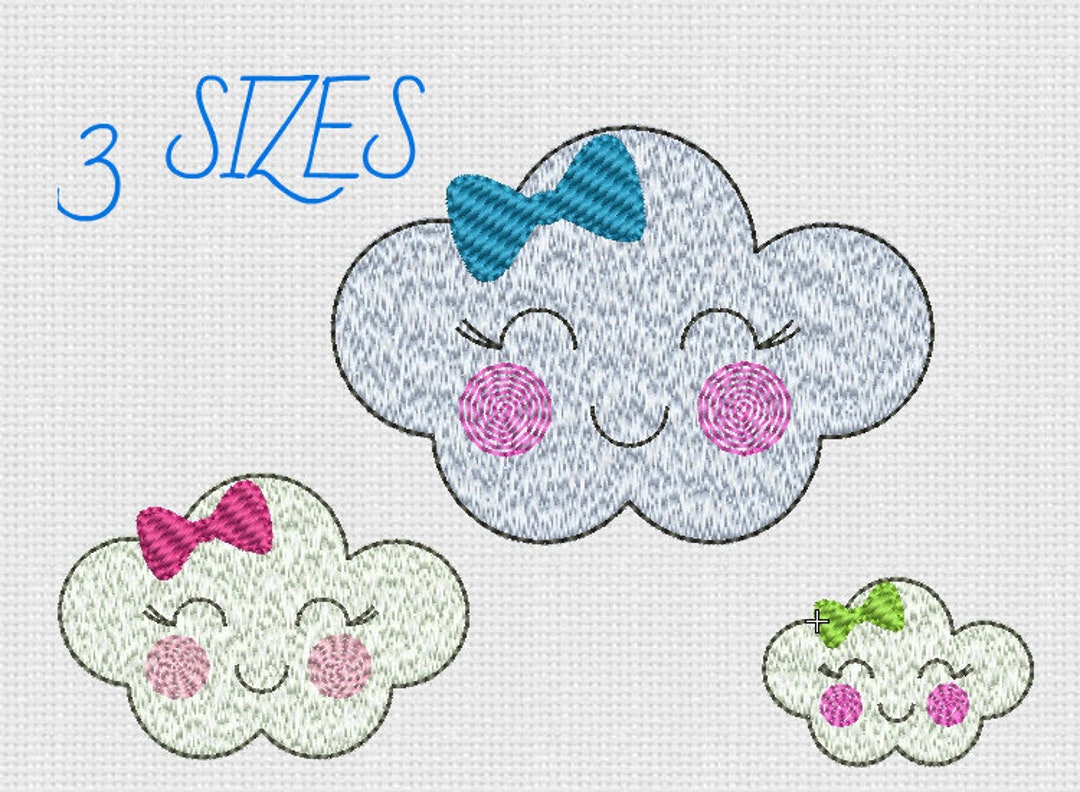 Cloud Embroidery Design Clouds Weather Machine Embroidery Designs Funny ...