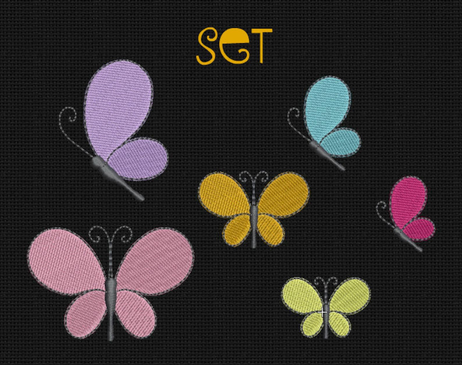 Machine Embroidery Design Butterfly Set Embroidery Designs - Etsy