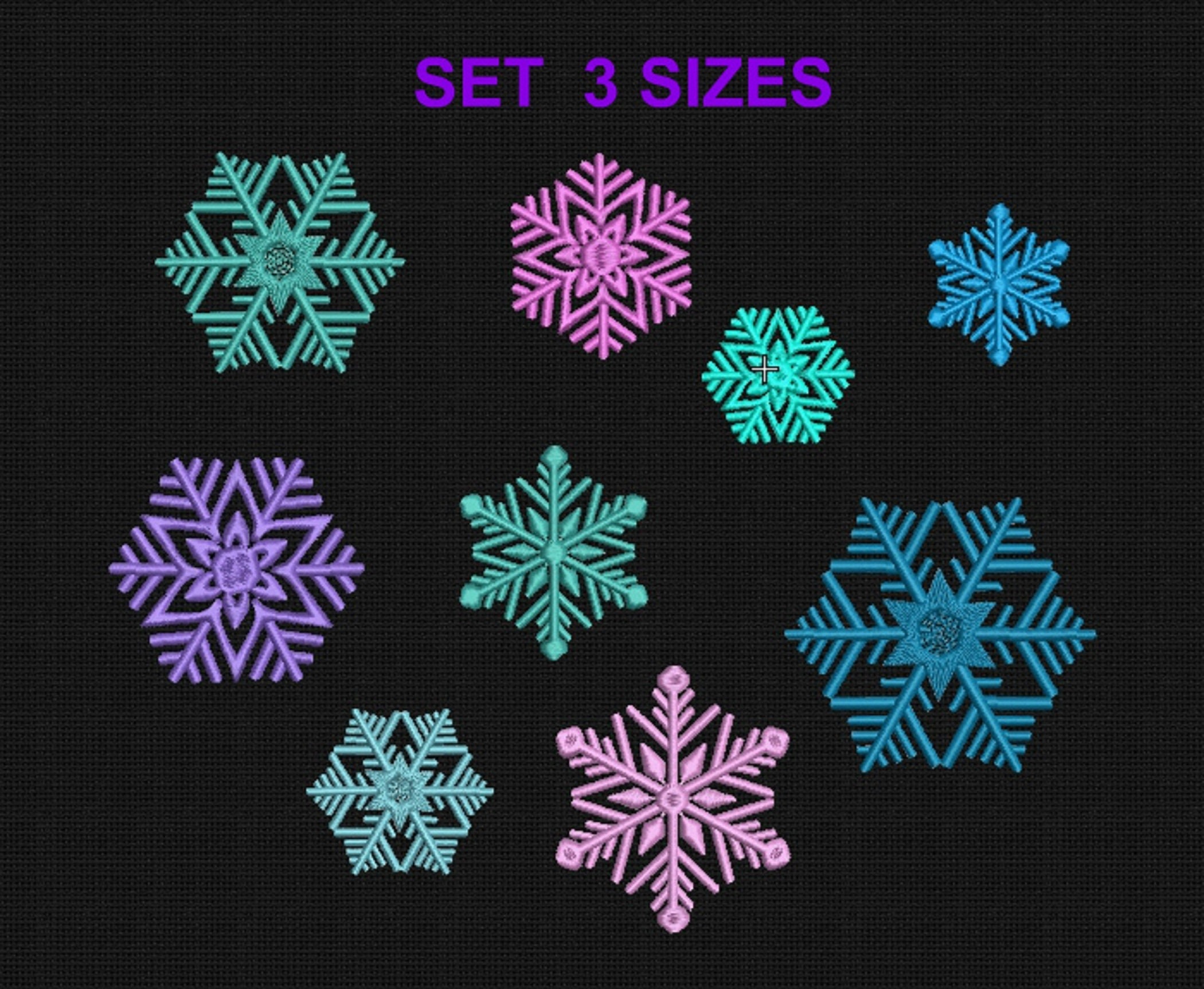 SET Snowflakes Embroidery design Snow Flake Machine Embroidery | Etsy
