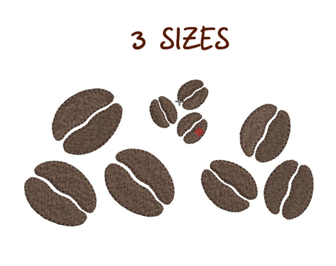 Beans Embroidery Design Coffee Machine Embroidery Coffee Beans Pattern ...