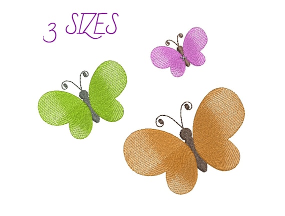 Butterfly Machine Embroidery Design Butterfly Mini Embroidery - Etsy