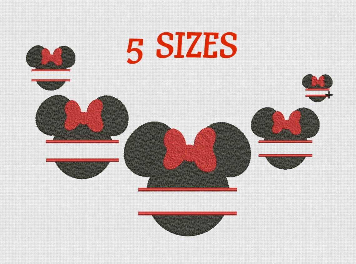 Mouse Head Split Embroidery Design Mouse Head Machine - Etsy