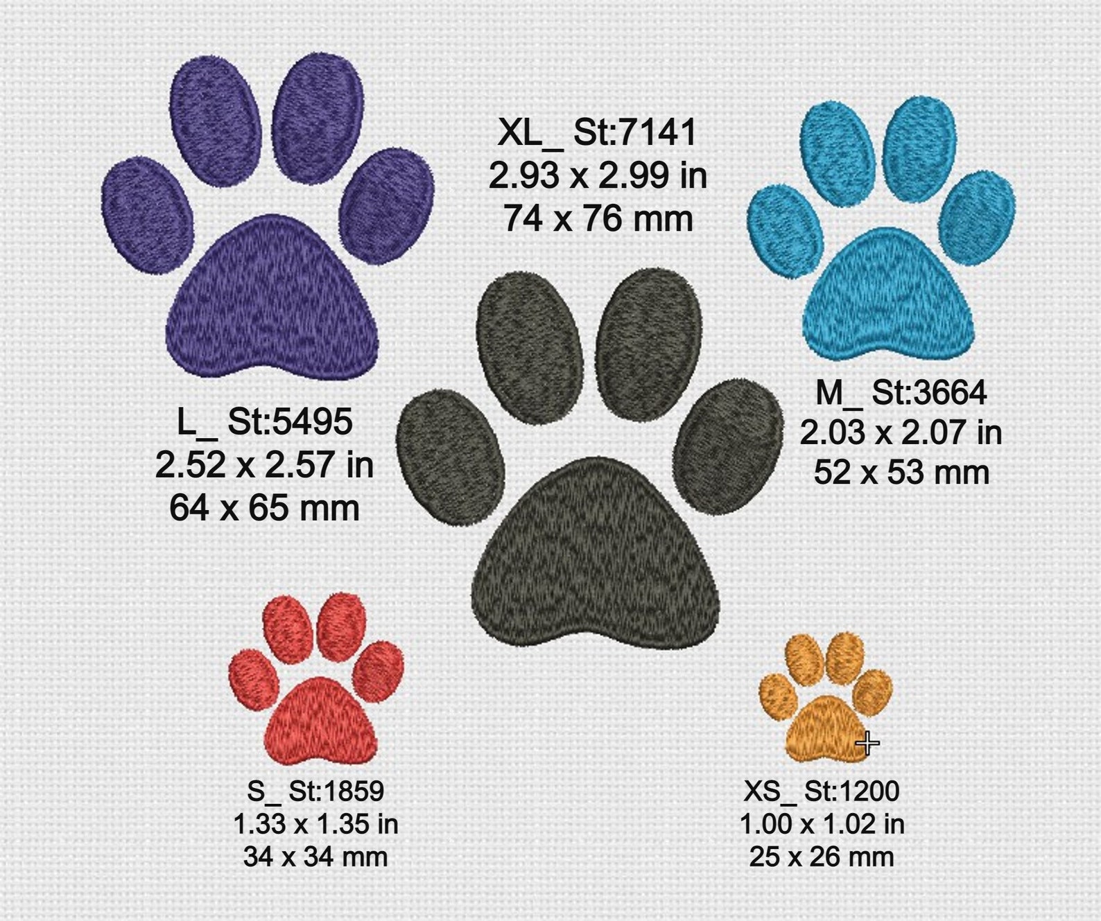 Embroidery Design Paw Print Machine Embroidery Designs Dog Paw - Etsy