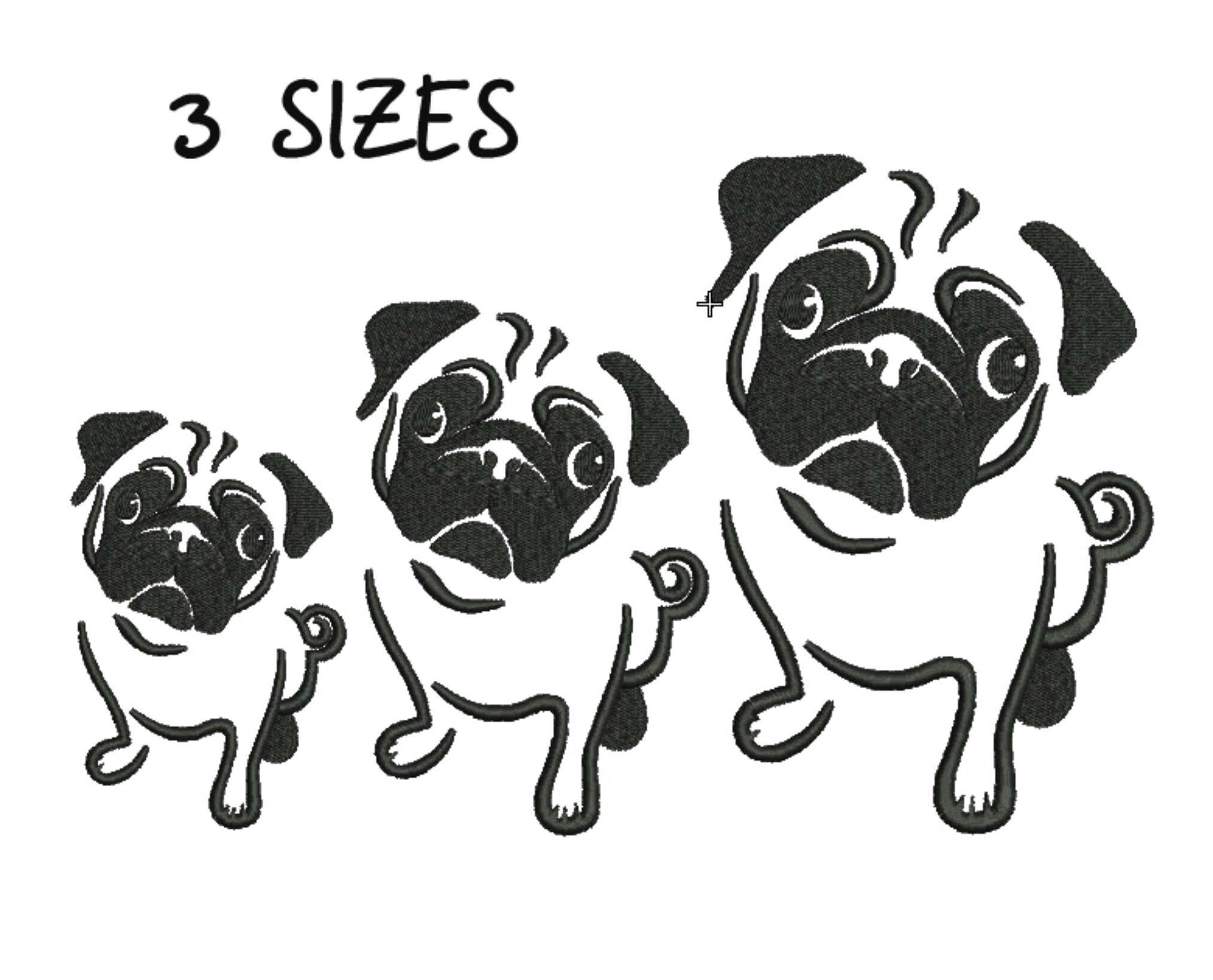 Dog Pug Embroidery Design Dog Animals Embroidery Designs Pug - Etsy