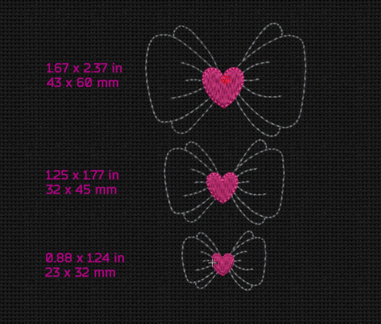 Romantic Machine Embroidery Bow Amour Embroidery Design Bow Tie ...