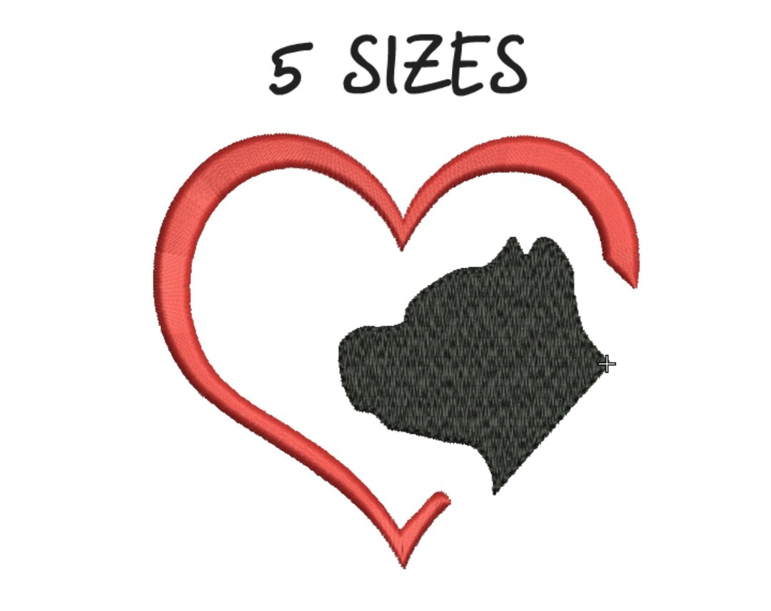 Pit Bull Embroidery Design Dog Pit Bull Embroidery Designs Love Dog ...
