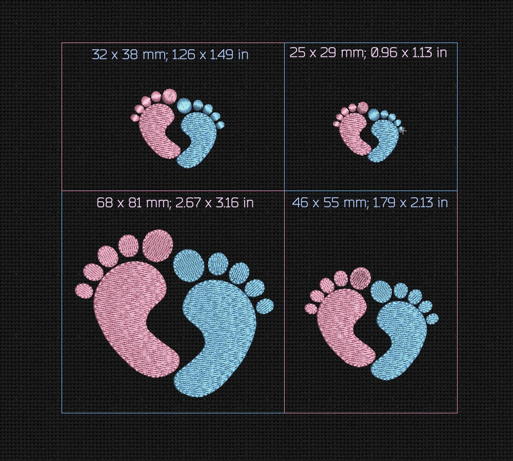 Machine Embroidery Design Foot Print Baby Machine Embroidery Foot Solid ...