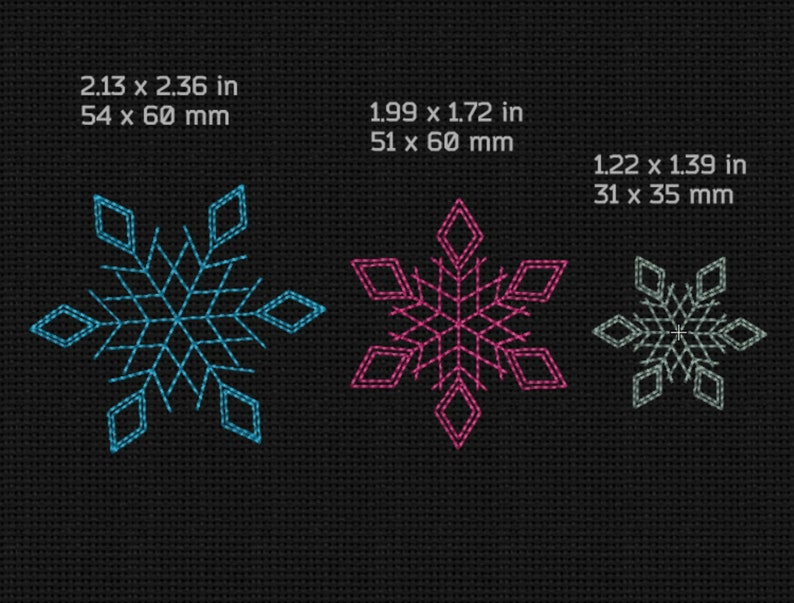 SET Snowflakes Embroidery Design Snow Flake Machine Embroidery - Etsy