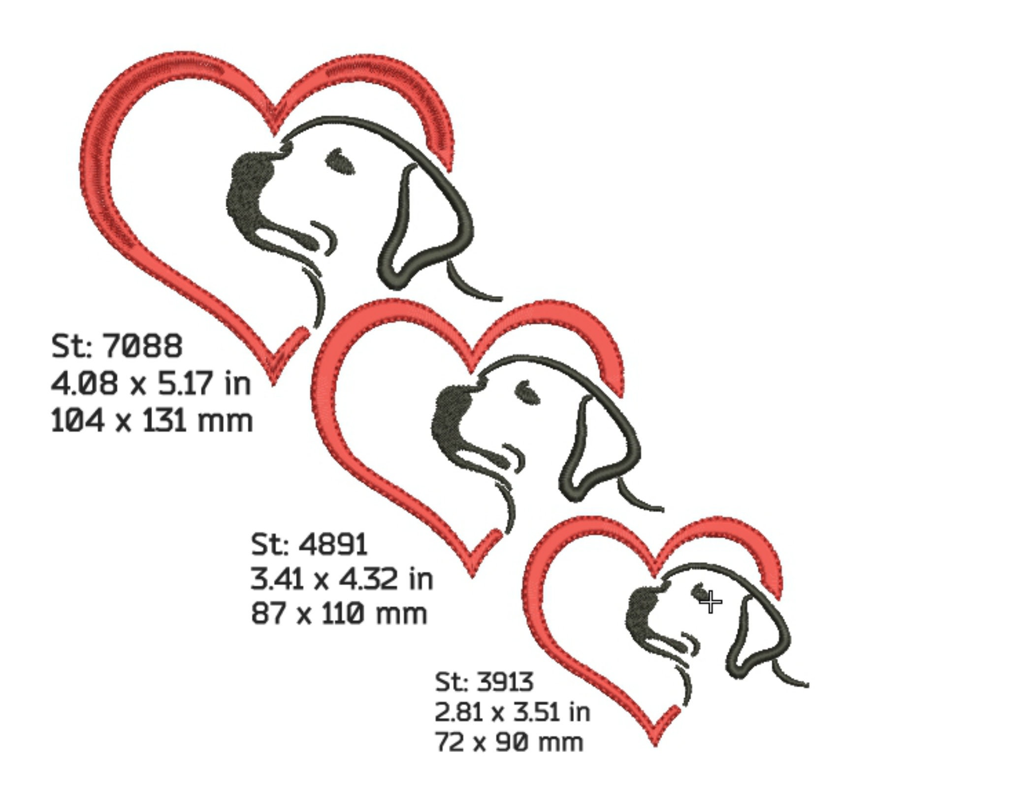 Labrador Embroidery Design Labrador Love Embroidery Designs | Etsy