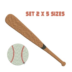 Baseball and Bat Embroidery Design Mini Baseball Bat Sport Machine ...