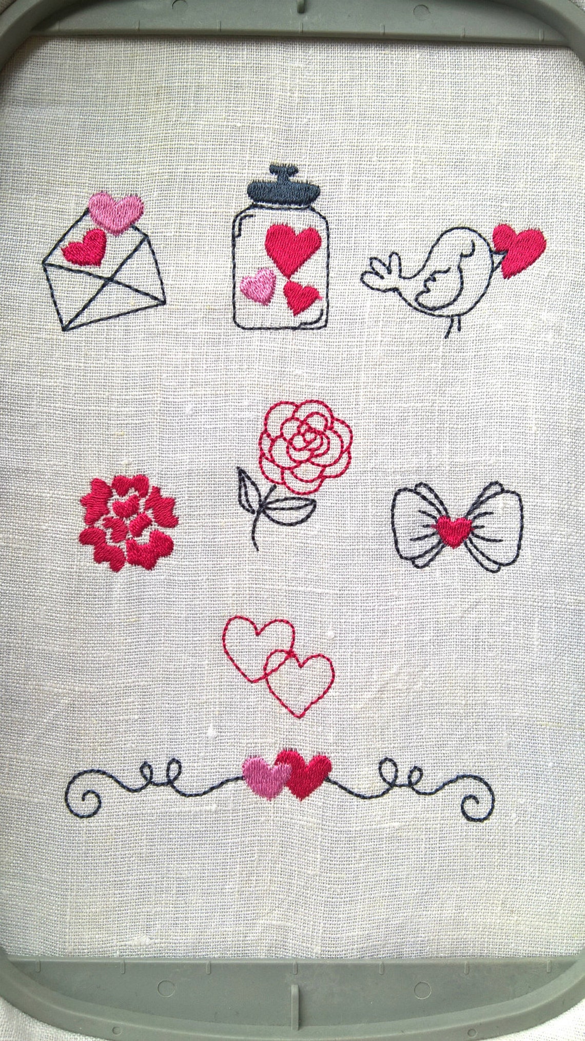 Romantic Embroidery Design Love Set Machine Embroidery Designs - Etsy