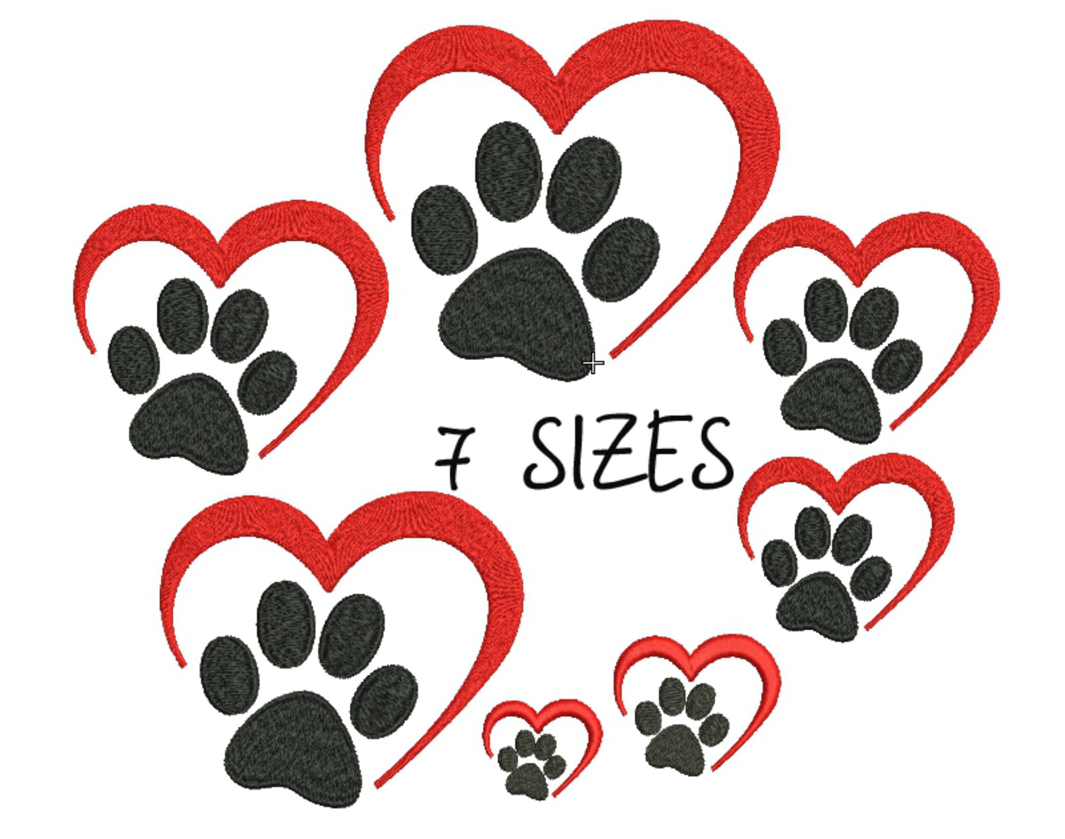 Embroidery Patterns Craft Supplies & Tools Dog Paw Machine embroidery ...