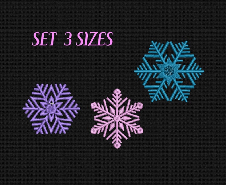 SET Snowflakes Embroidery Design Snow Flake Machine Embroidery - Etsy