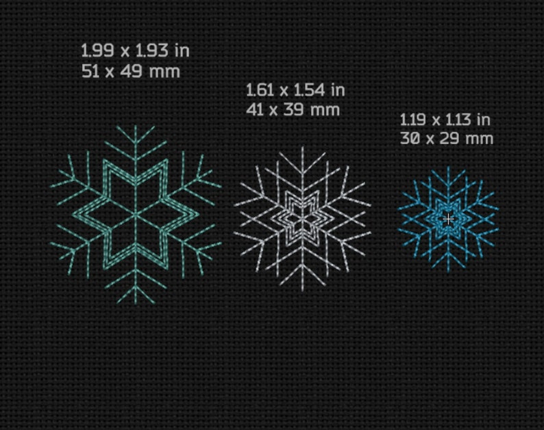 SET Snowflakes Embroidery Design Snow Flake Machine Embroidery - Etsy