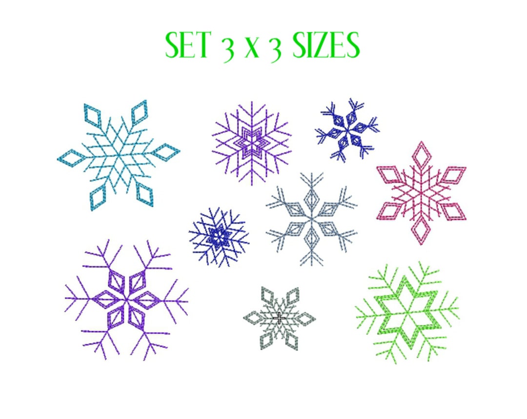 SET Snowflakes Embroidery Design Snow Flake Machine Embroidery Designs ...