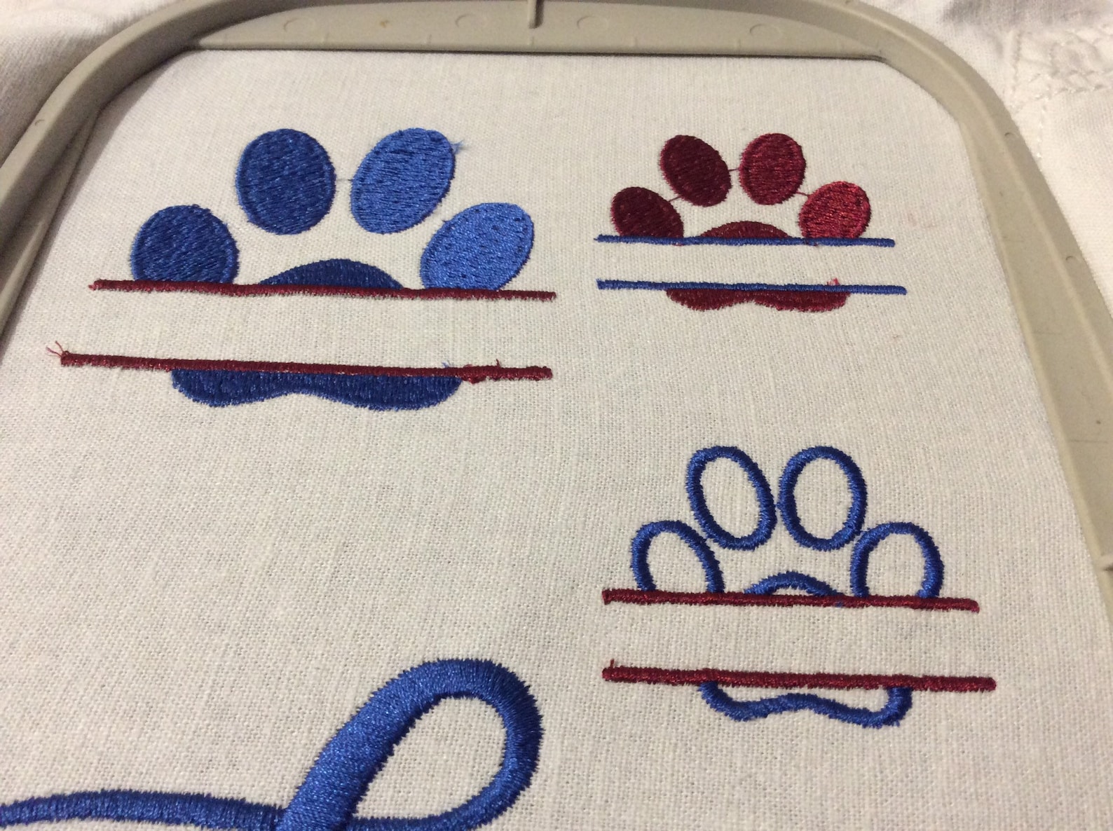 Split Paw Print Embroidery Design Dog Paw Print Machine - Etsy