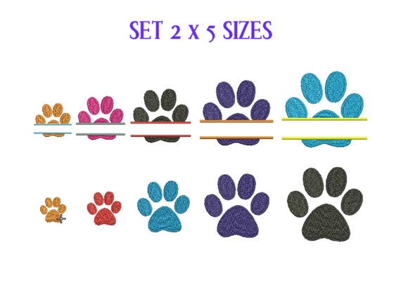 Embroidery Patterns Craft Supplies & Tools Dog Paw Machine embroidery ...