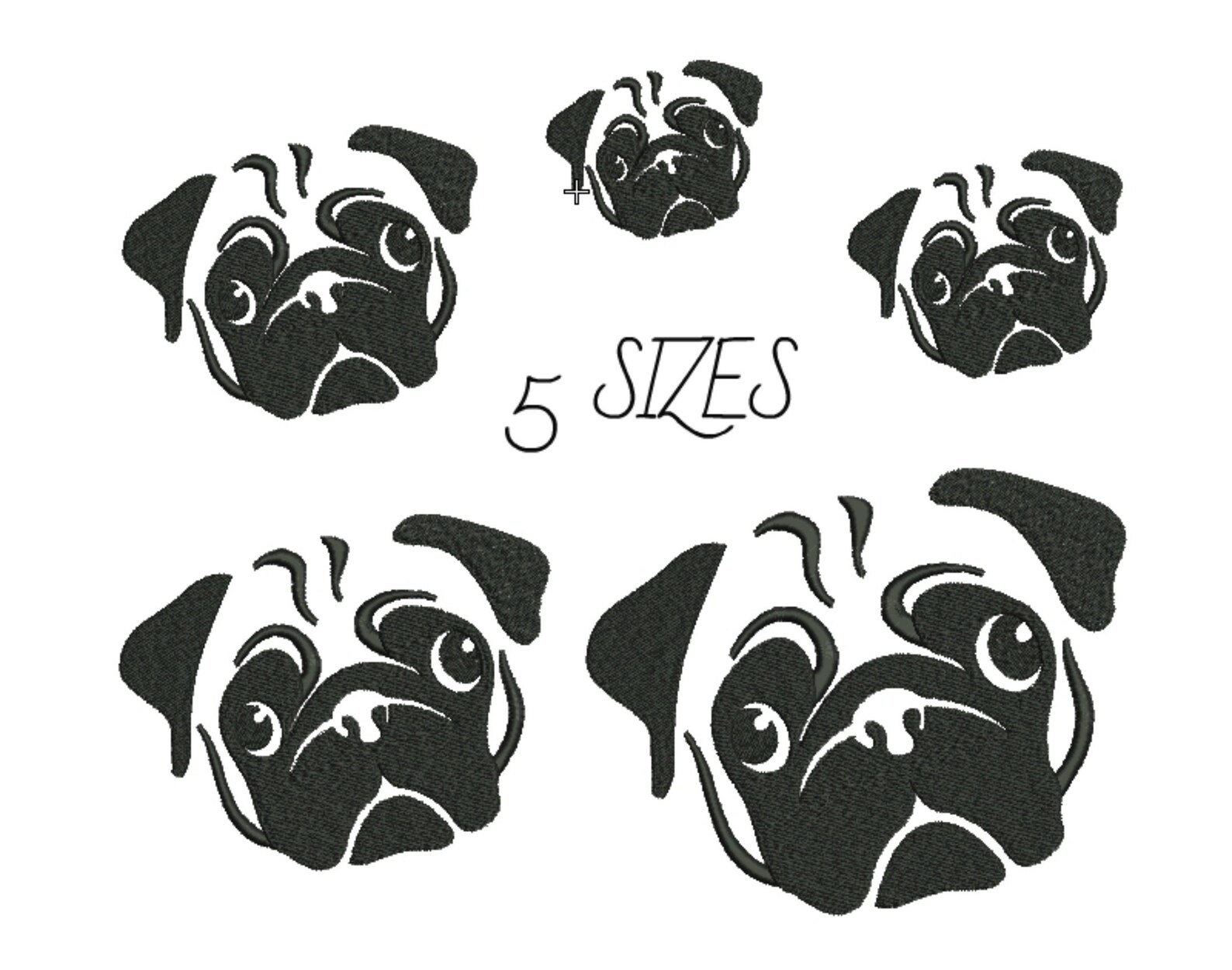 Pug Embroidery Design Animals Embroidery Designs Pug Dog Machine ...