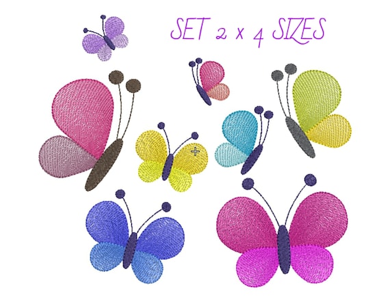 Butterfly Machine Embroidery Design Butterfly Mini Embroidery | Etsy