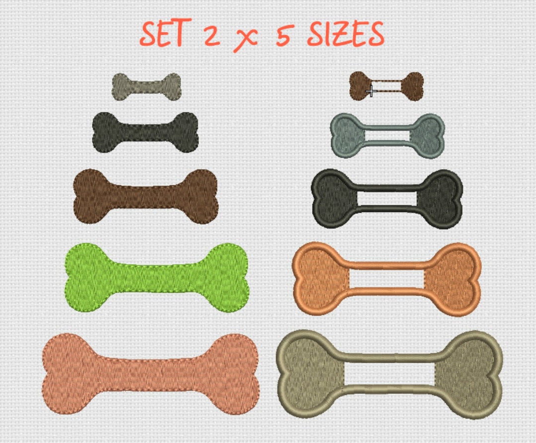 SET Bone Embroidery Design Dog Bones Machine Embroidery Designs Bone ...