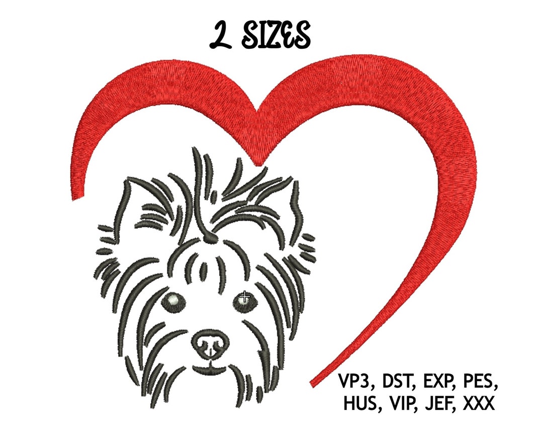 Yorkshire Terrier Embroidery Designs Dog Love Machine Embroidery Design ...