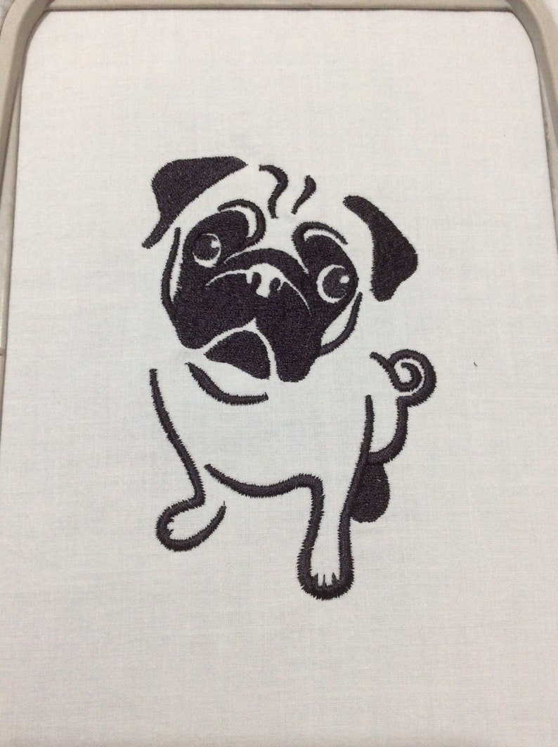 Dog Pug Embroidery Design Dog Animals Embroidery Designs Pug - Etsy