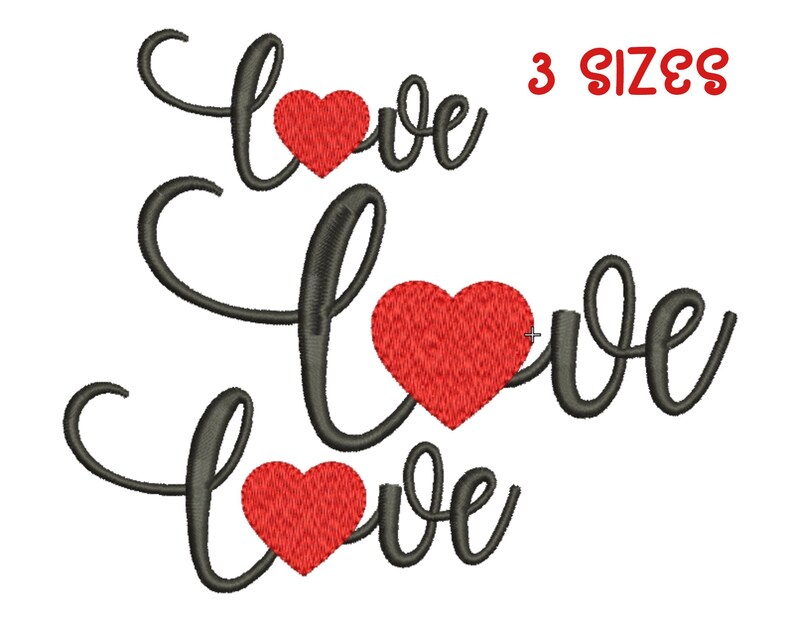 Amour Machine Embroidery Design Heart Embroidery Designs Love - Etsy