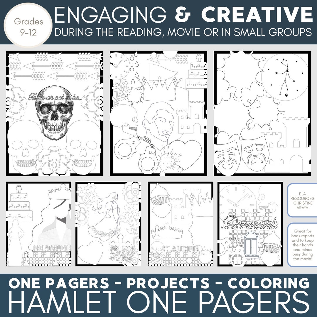 Hamlet One Pagers: Book Reports, During the Movie, Creative Notes ...