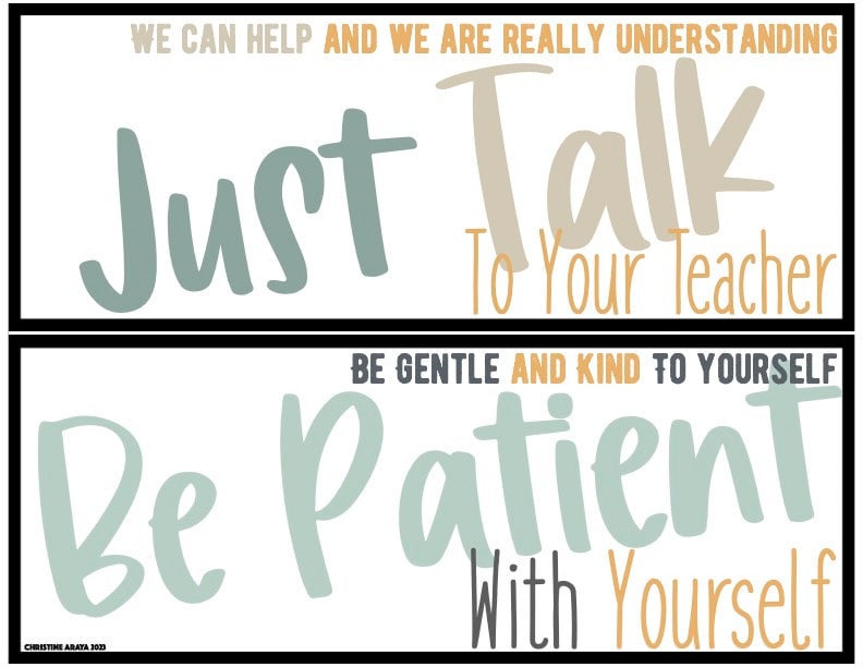 BOHO Neutral Back to School Bulletin Board Posters: Banners, Classroom ...