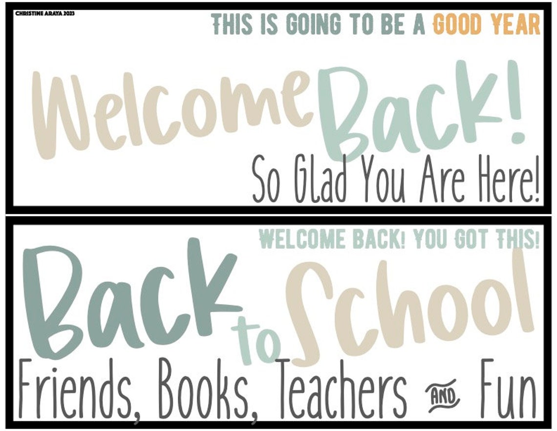 BOHO Neutral Back to School Bulletin Board Posters: Banners, Classroom ...