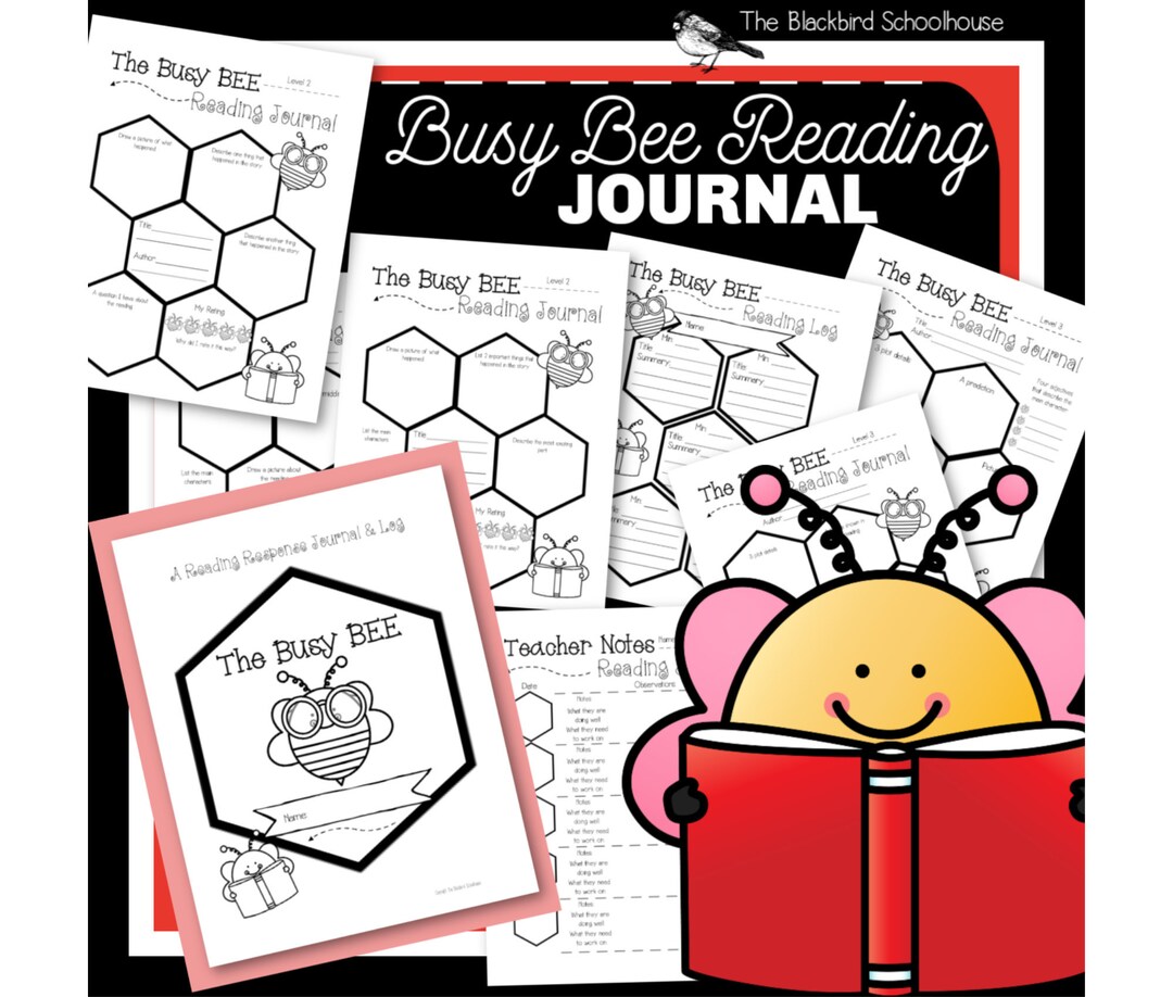 Busy Bee Reading Journal and Log: Reading Log, Reading Resources ...