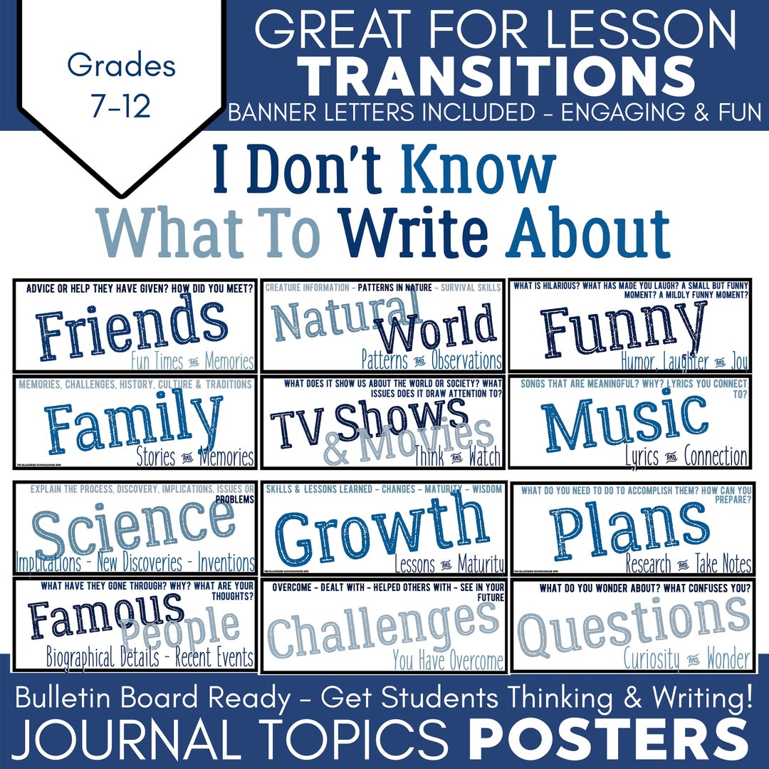 Journal Writing Prompts Bulletin Board Posters: Banners and Free ...