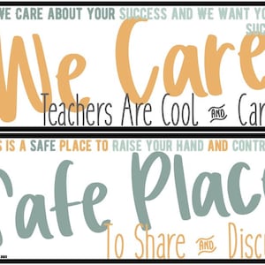 BOHO Neutral Back to School Bulletin Board Posters: Banners, Classroom ...