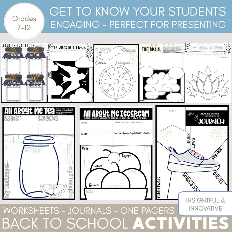 Back to School Activities and Worksheets: Getting to Know Your Students ...