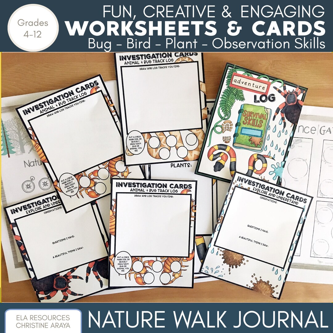 Nature Walk Logs & Writing Activities: Science, Animals, Printables ...