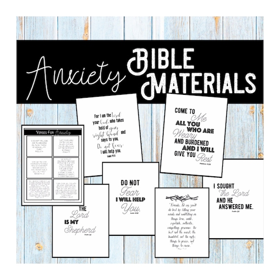 Bible Verse Card and Art Set For Helping With Anxiety | Etsy