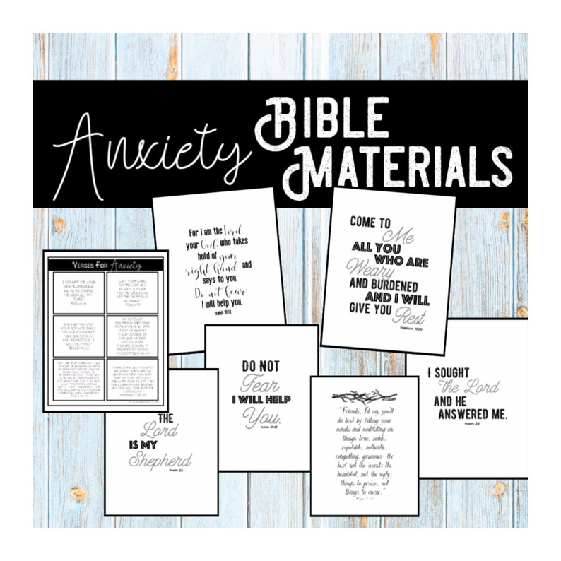 Bible Verse Card and Art Set for Helping With Anxiety - Etsy
