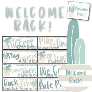 Cactus BOHO Classroom Welcome Back to School Poster Pack: Bulletin ...