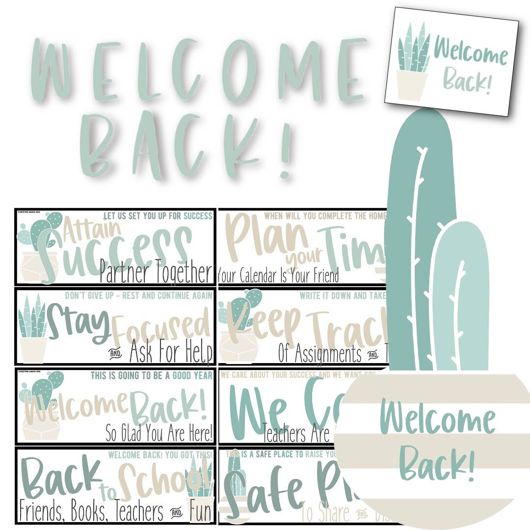 Cactus BOHO Classroom Welcome Back to School Poster Pack: Bulletin ...