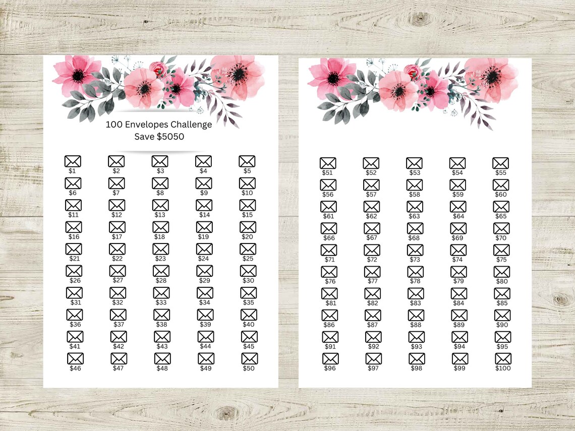 Money Saving Envelope Challenge, Money Saving Tracker, Savings Goals ...