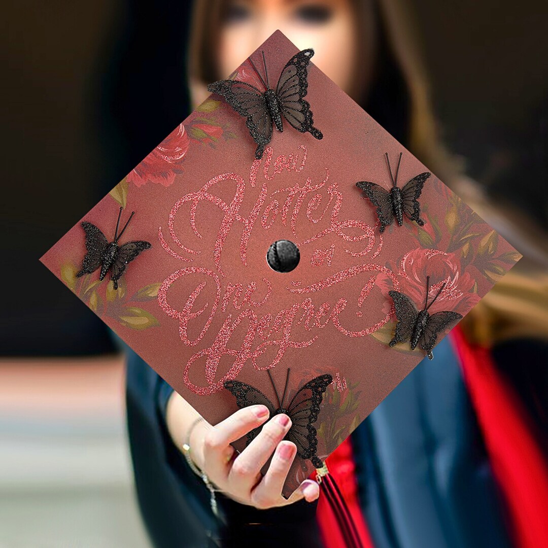 Now Hotter by One Degree|3d Butterfly Grad Cap Toppers-graduation Cap ...