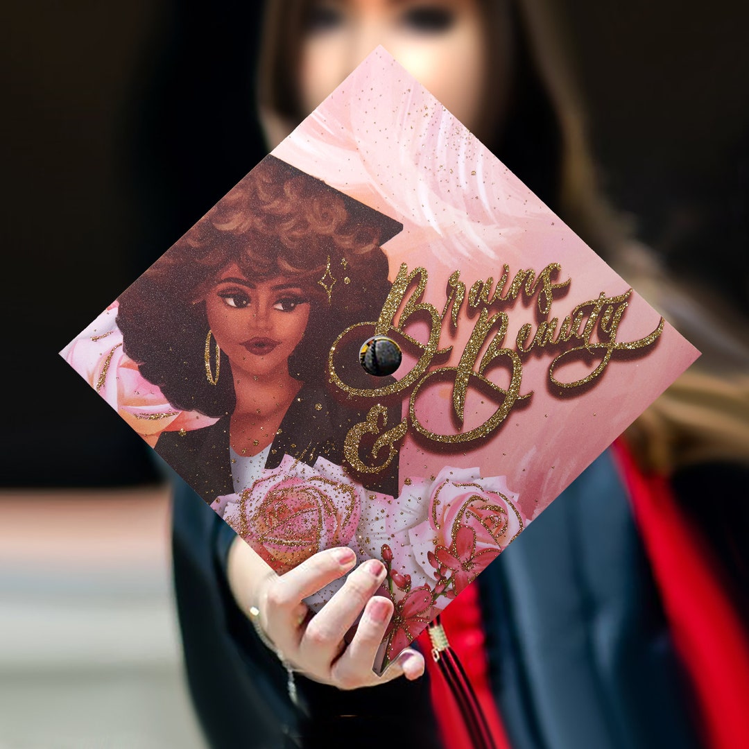 Brains and Beauty｜graduation Cap Topper-black Girl Graduation Cap ...