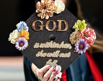 Graduation Cap Topper/god is Within Her - Etsy