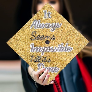 Rhinestones Graduation Cap Topper, Grad Cap Decorations, Gold Bedazzled ...