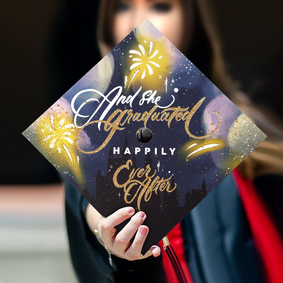 And She Graduated Happily Ever After｜grad Cap Toppers-graduation Caps ...